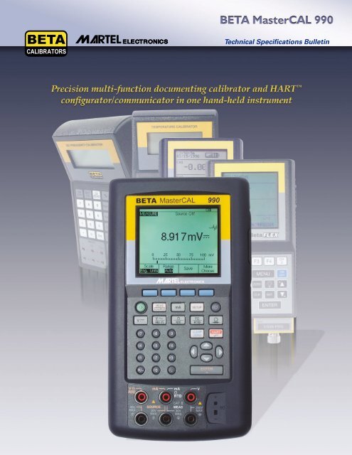 HART Communicator Datasheet - Martel Beta Process Calibrators