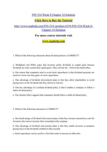 FIN 534 Week 8 Chapter 14 Solution.pdf