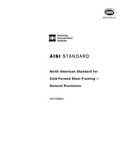 AISI STANDARD - American Iron and Steel Institute