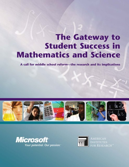 The Gateway to Student Success in Mathematics and Science