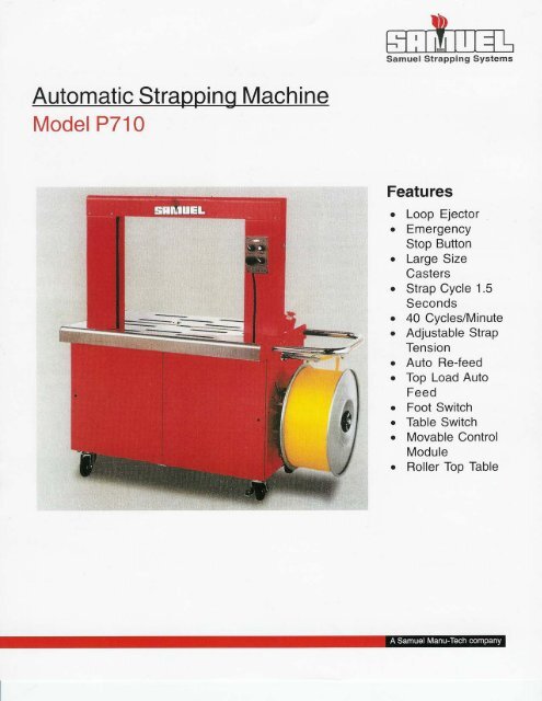 Automatic Strapping Machine - Samuel Strapping Systems