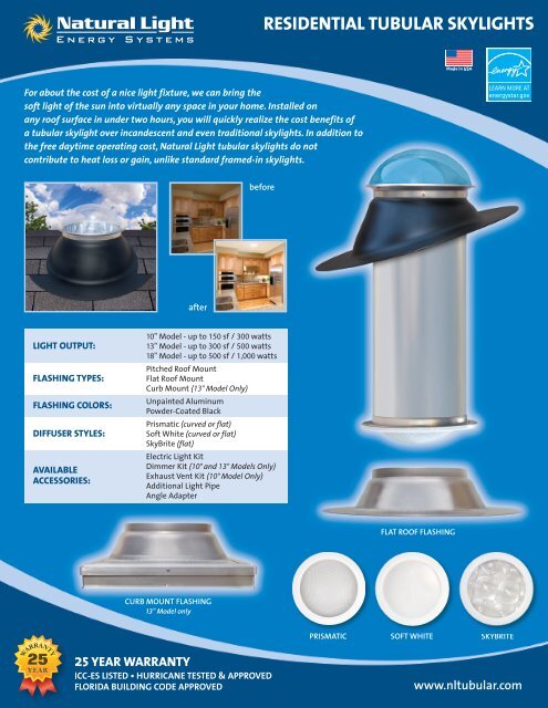 RESIDENTIAL TUBULAR SKYLIGHTS