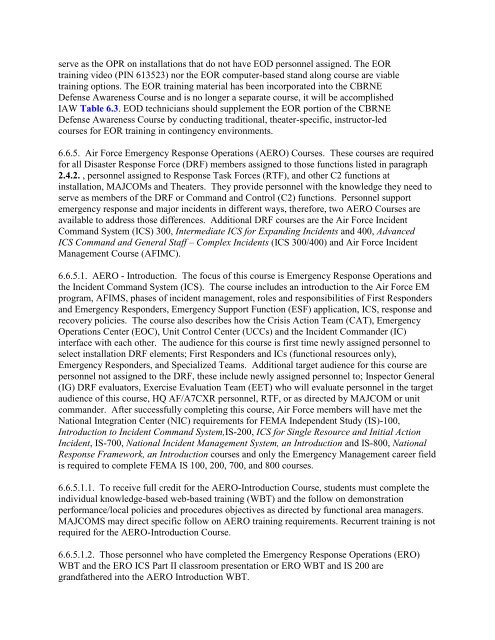 serve as the OPR on insta