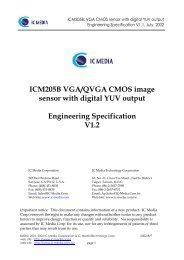 ICM105A VGA CMOS image sensor Data Sheet