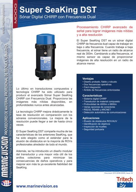 Tritech Super SeaKing DST Sonar - Marine Vision