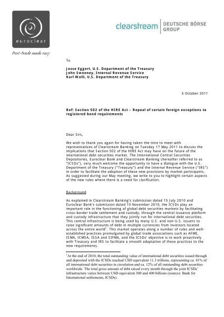 2011 10 03 ICSD Joint Letter to UST-IRS
