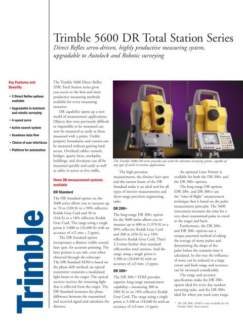 Trimble 5600 DR Total Station Series