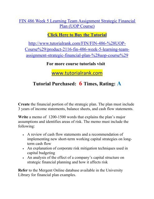 FIN 486 Week 5 Learning Team Assignment Strategic Financial Plan (UOP Course).pdf