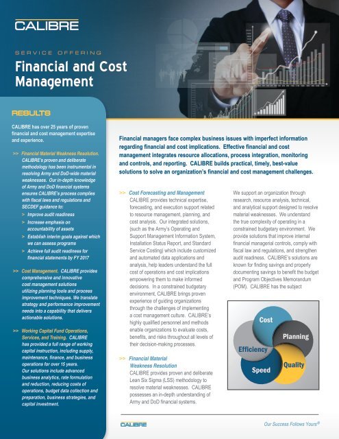 Financial and Cost Management