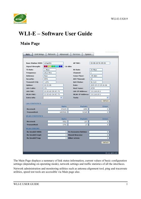 WLI-E – Software User Guide