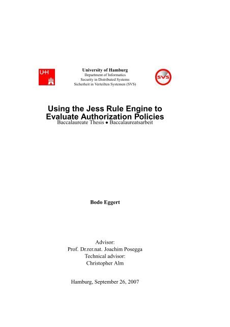Using the Jess Rule Engine to Evaluate Authorization ... - IT-SEC