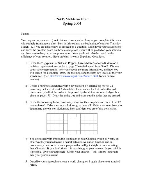 CS405 Mid-term Exam Spring 2004