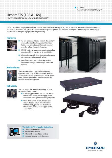 Liebert STS Brochure - Emerson Network Power
