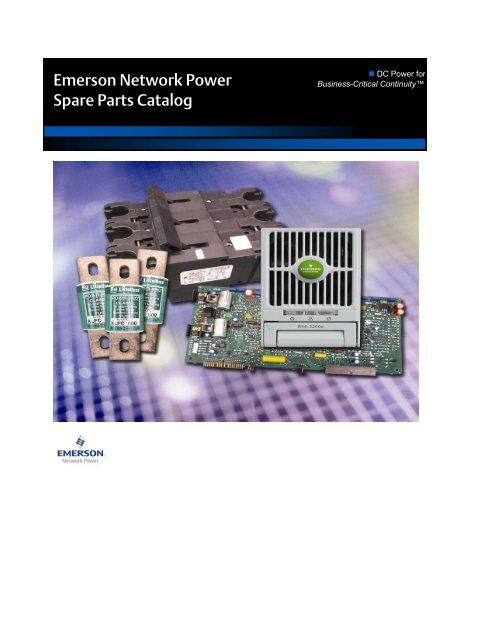 Version 1 Parts Catalog 11-10-09 - Emerson Network Power