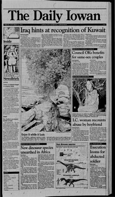 View - The Daily Iowan Historic Newspapers - The University of Iowa