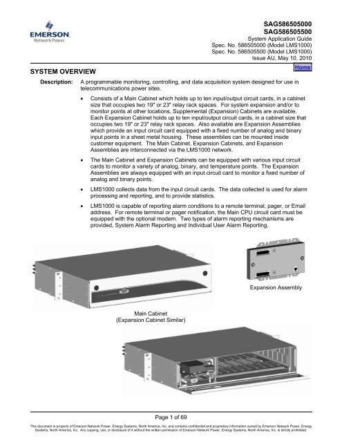 LMS 1000 Application Guide - Emerson Network Power