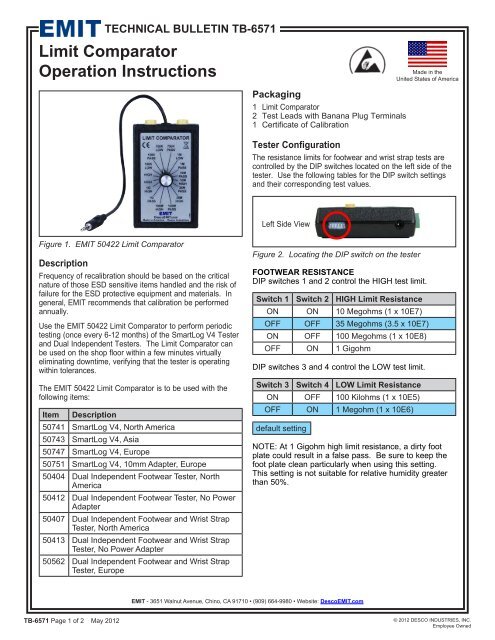 Limit Comparator Operation Instructions
