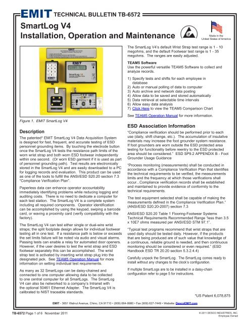 SmartLog V4 Installation Operation and Maintenance