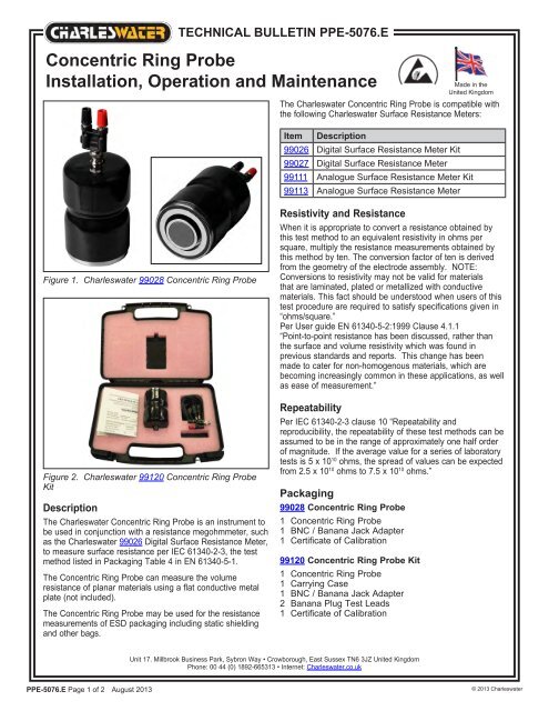 Concentric Ring Probe Installation Operation and Maintenance