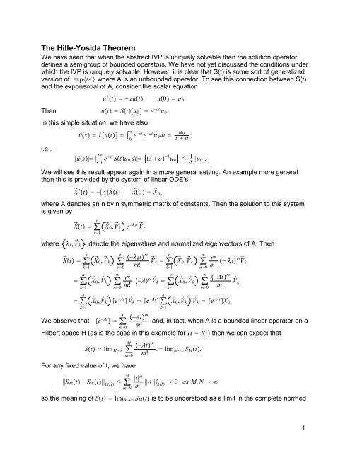 The Hille-Yosida theorem