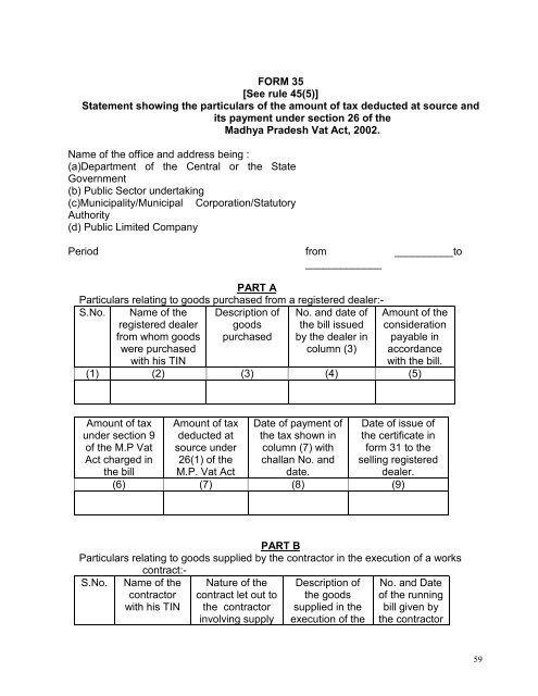 FORM 35 [See rule 45(5)] Statement showing the particulars of the ...