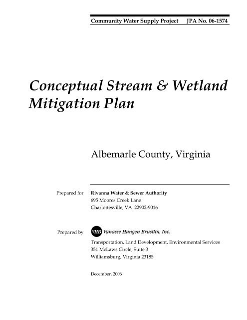 Conceptual Stream & Wetland Mitigation Plan