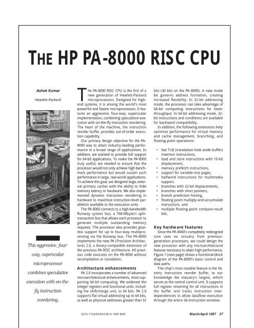 THE HP PA-8000 RISC CPU
