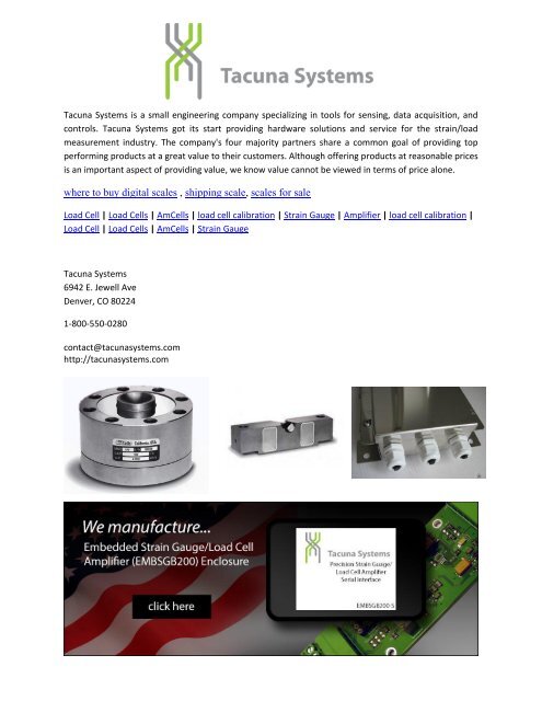 Tacuna Systems is a small engineering company specializing in tools for ...