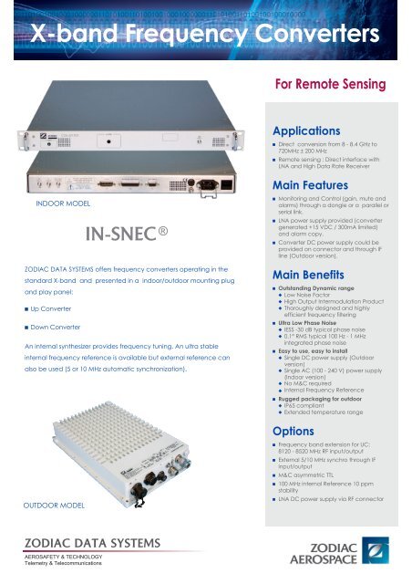 X-band Frequency Converters - Zodiac Data System