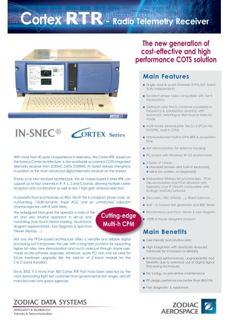 Cortex RTR - Radio Telemetry Receiver - Zodiac Data System