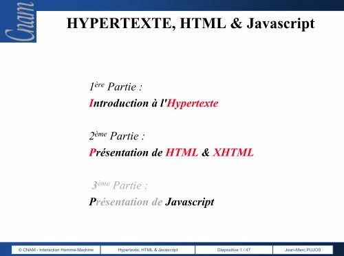 HYPERTEXTE HTML & Javascript