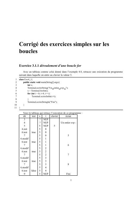 Corrigé des exercices sur les tableaux - Deptinfo