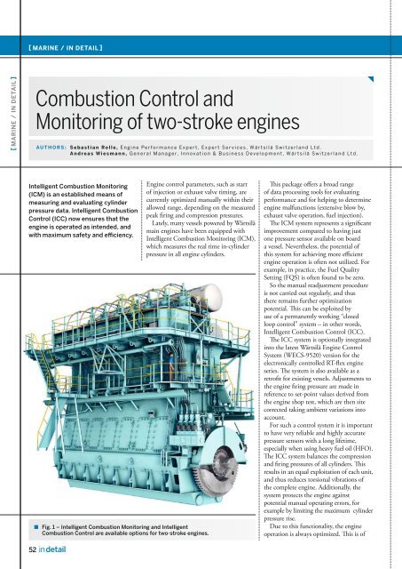 Combustion Control and Monitoring of two-stroke engines - Wärtsilä