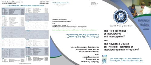 View or Download Brochure - The Reid Technique of interviewing ...
