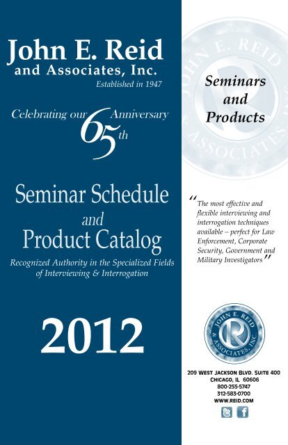 John E. Reid - The Reid Technique of interviewing and interrogation