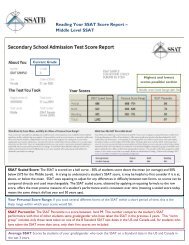 Reading Your SSAT Score Report – Upper Level SSAT