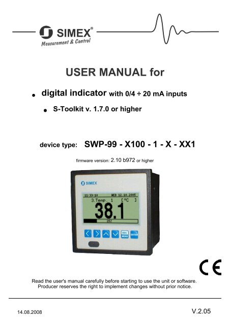 SIMEX USER MANUAL for