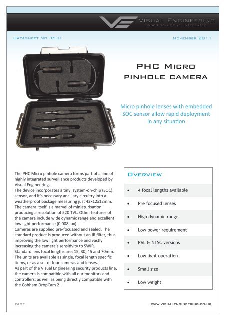 PHC Micro pinhole camera