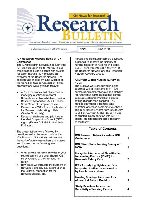 Research Bulletin Issue 22 June 2011