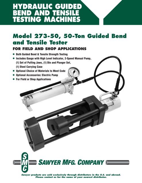 HYDRAULIC GUIDED BEND AND TENSILE TESTING MACHINES