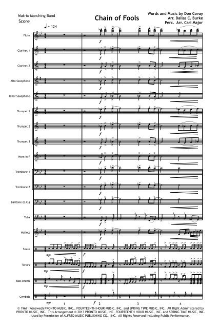 Chain of Fools Score Print.mus - Matrix Music