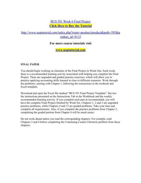 BUS 591 Week 6 Final Project