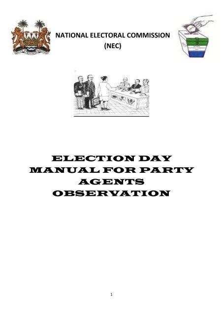 MANUAL FOR PARTY AGENTS OBSERVATION