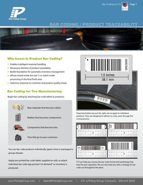 BAR CODING / PRODUCT TRACEABILITY