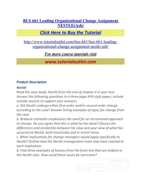 First Order Incremental Change