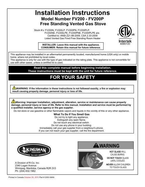 Installation Instructions