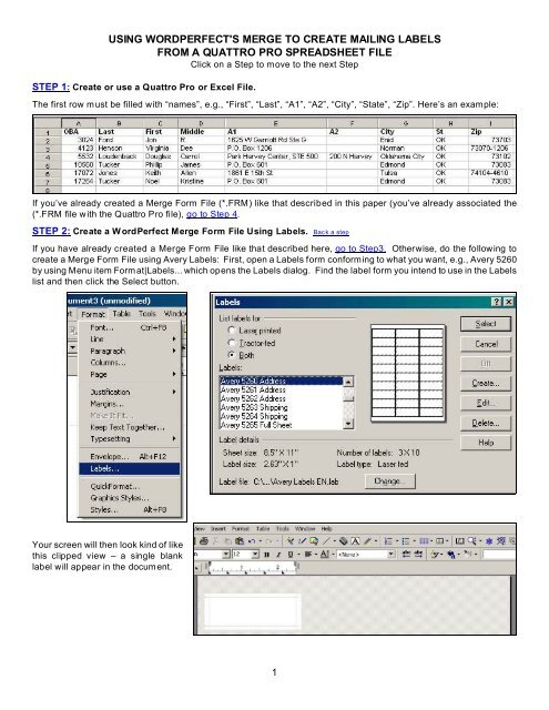 How To Mail Merge Labels From Excel To Wordperfect Lasopakeen