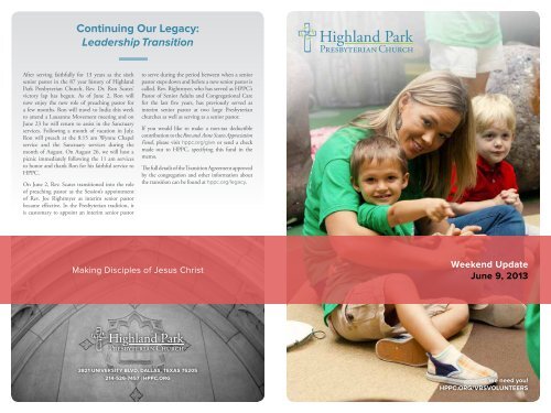 Continuing Our Legacy Leadership Transition