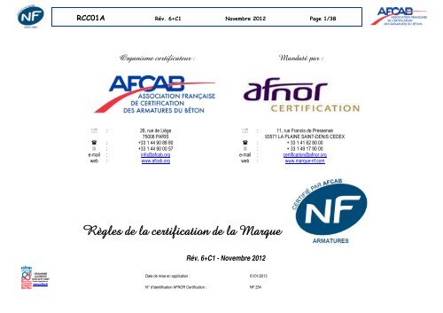 Règles de la certification de la Marque