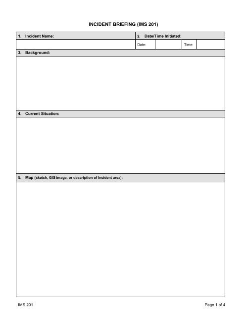 INCIDENT BRIEFING (IMS 201)